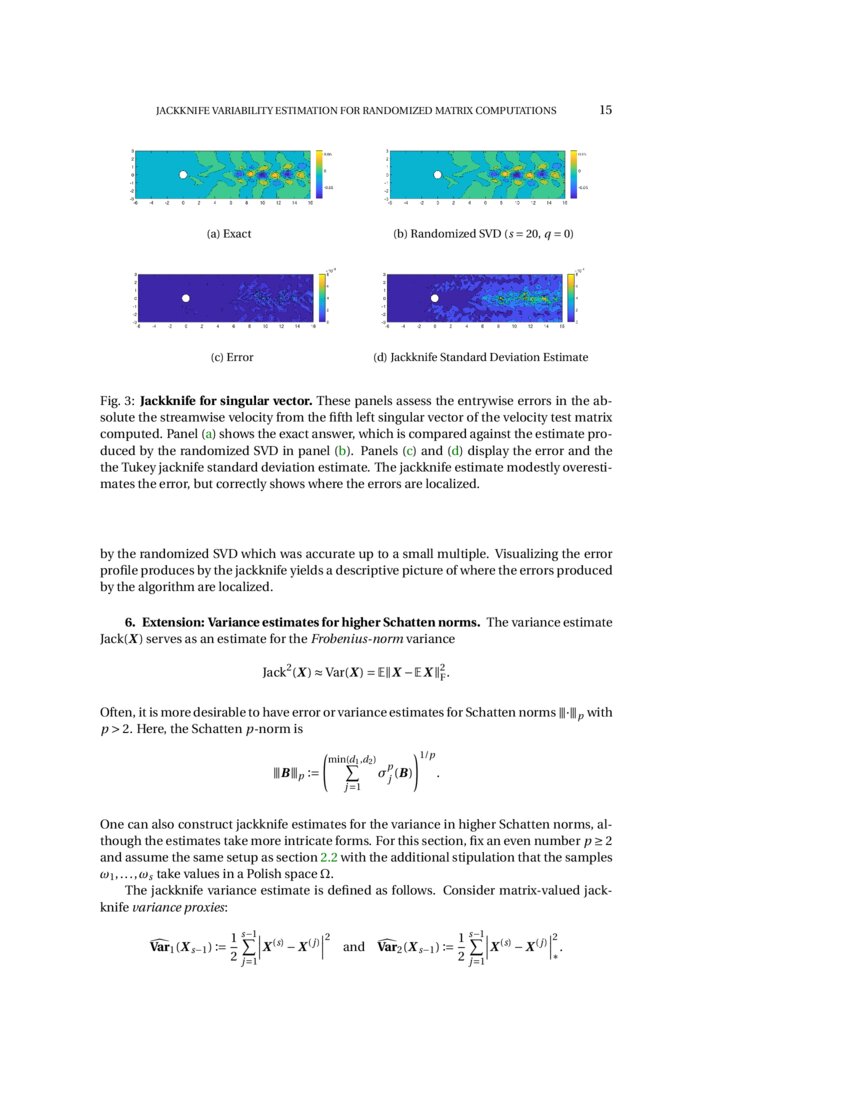 Jackknife Variability Estimation For Randomized Matrix Computations Deepai