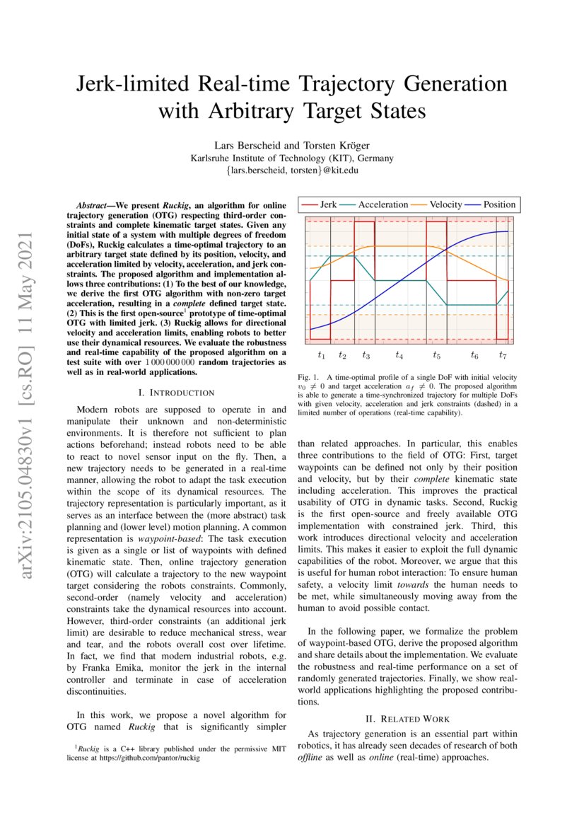 Jerk-limited Real-time Trajectory Generation with Arbitrary Target ...