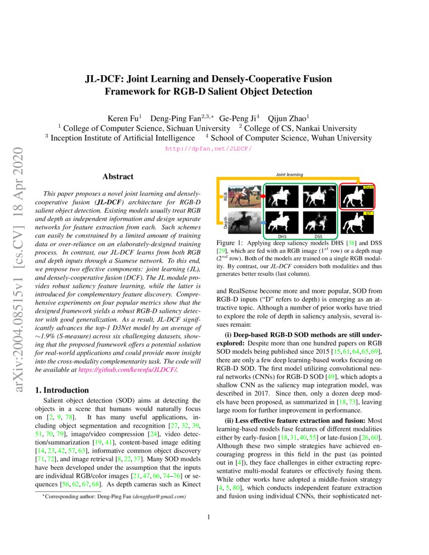 Jl Dcf Joint Learning And Densely Cooperative Fusion Framework For Rgb