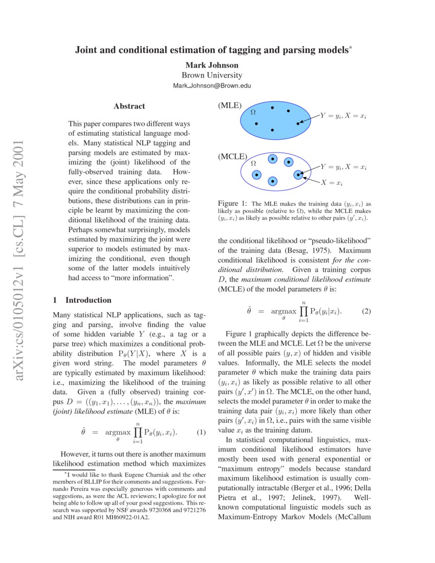 Joint And Conditional Estimation Of Tagging And Parsing Models Deepai