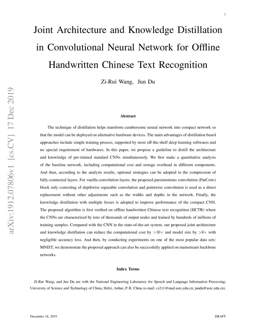 Joint Architecture and Knowledge Distillation in Convolutional Neural ...