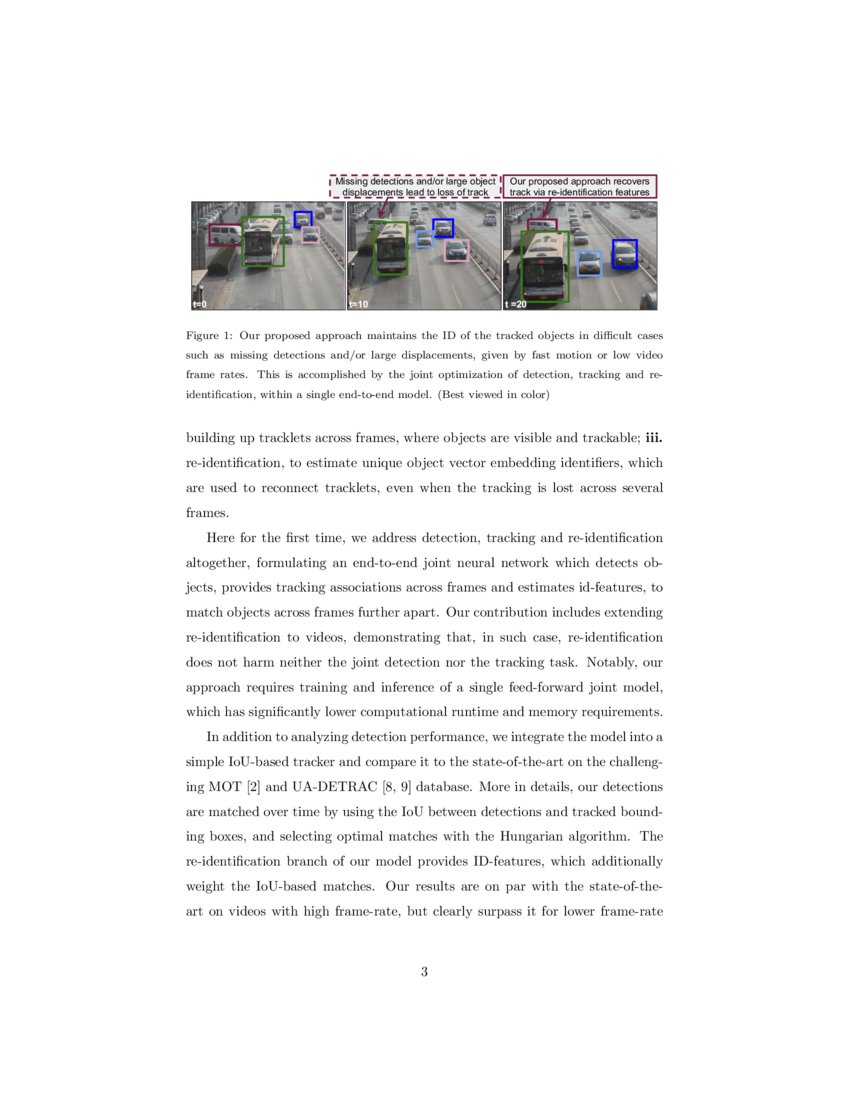 Joint Detection And Tracking In Videos With Identification Features Deepai