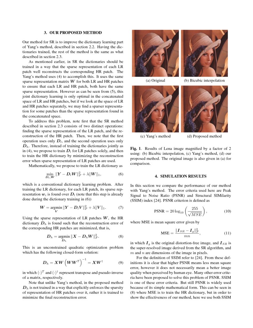 Joint Dictionary Learning For Example Based Image Super Resolution Deepai 