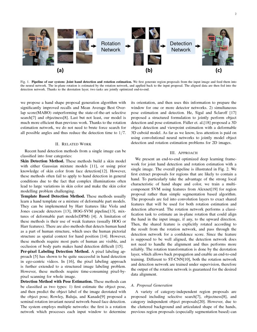 Joint Hand Detection And Rotation Estimation By Using Cnn Deepai