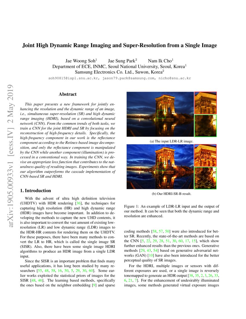 Joint High Dynamic Range Imaging and Super-Resolution from a Single ...