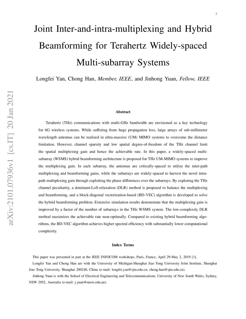 Joint Inter And Intra Multiplexing And Hybrid Beamforming For Terahertz Widely Spaced Multi