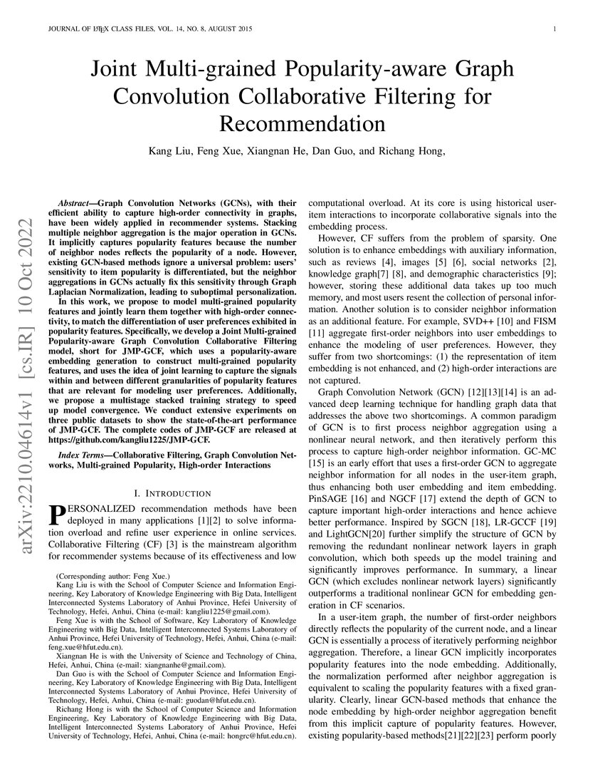 Joint Multi Grained Popularity Aware Graph Convolution Collaborative Filtering For