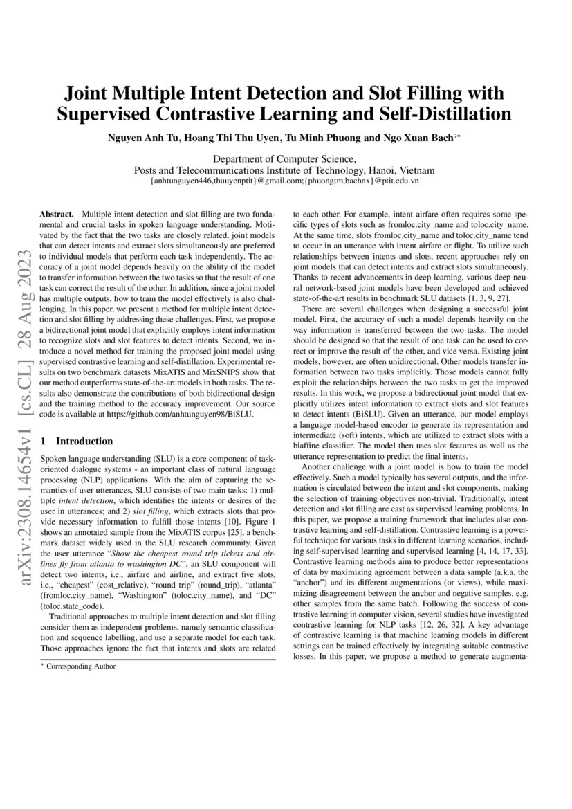 Joint Multiple Intent Detection And Slot Filling With Supervised Contrastive Learning And Self