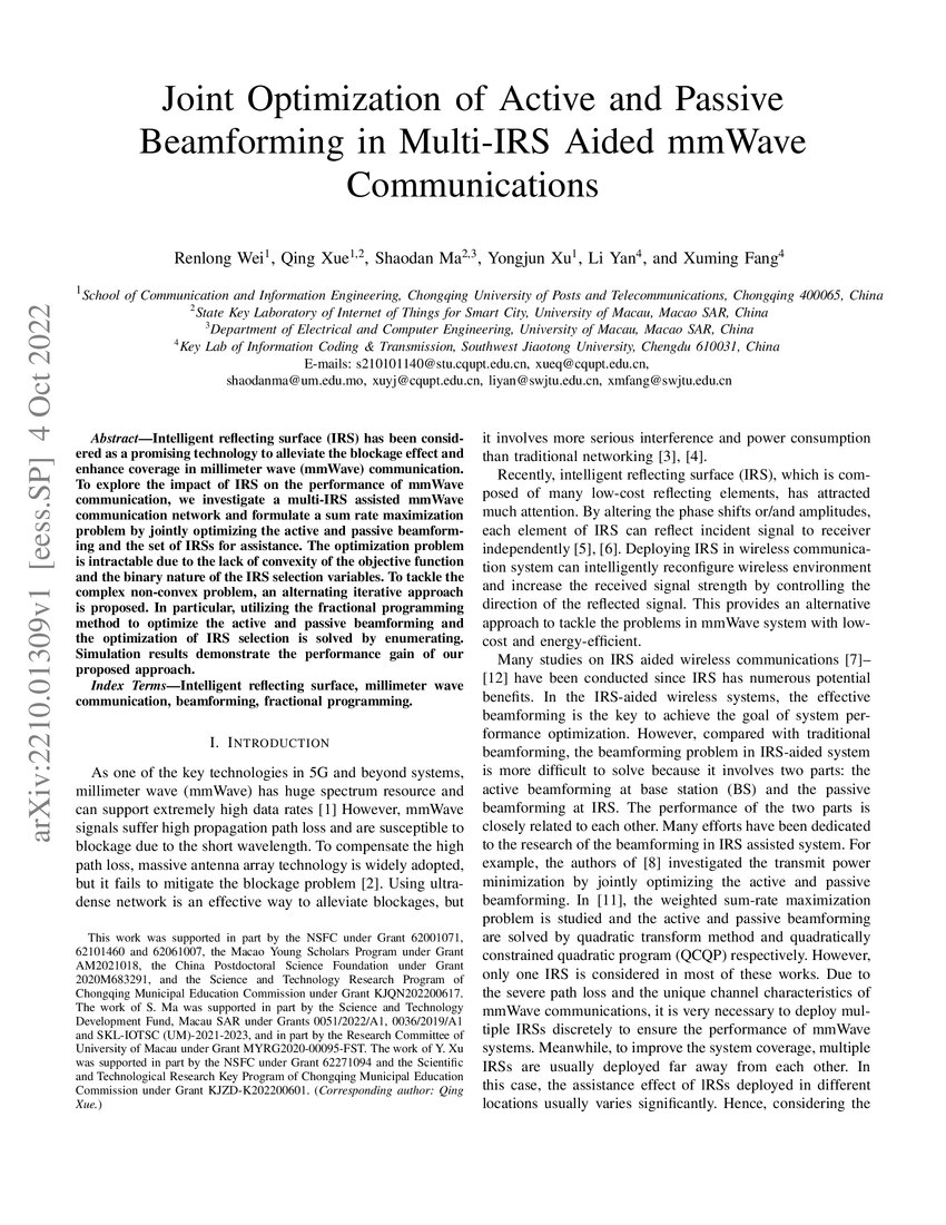 Joint Optimization Of Active And Passive Beamforming In Multi Irs Aided Mmwave Communications