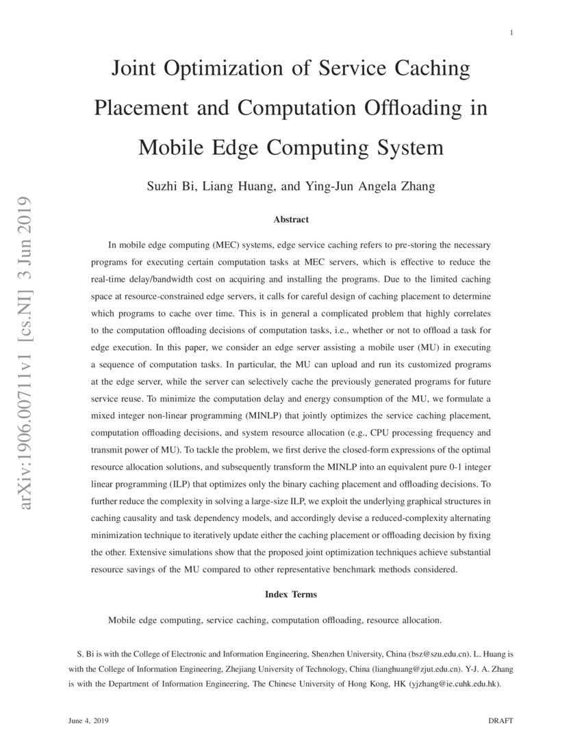 Joint Optimization Of Service Caching Placement And Computation Offloading In Mobile Edge