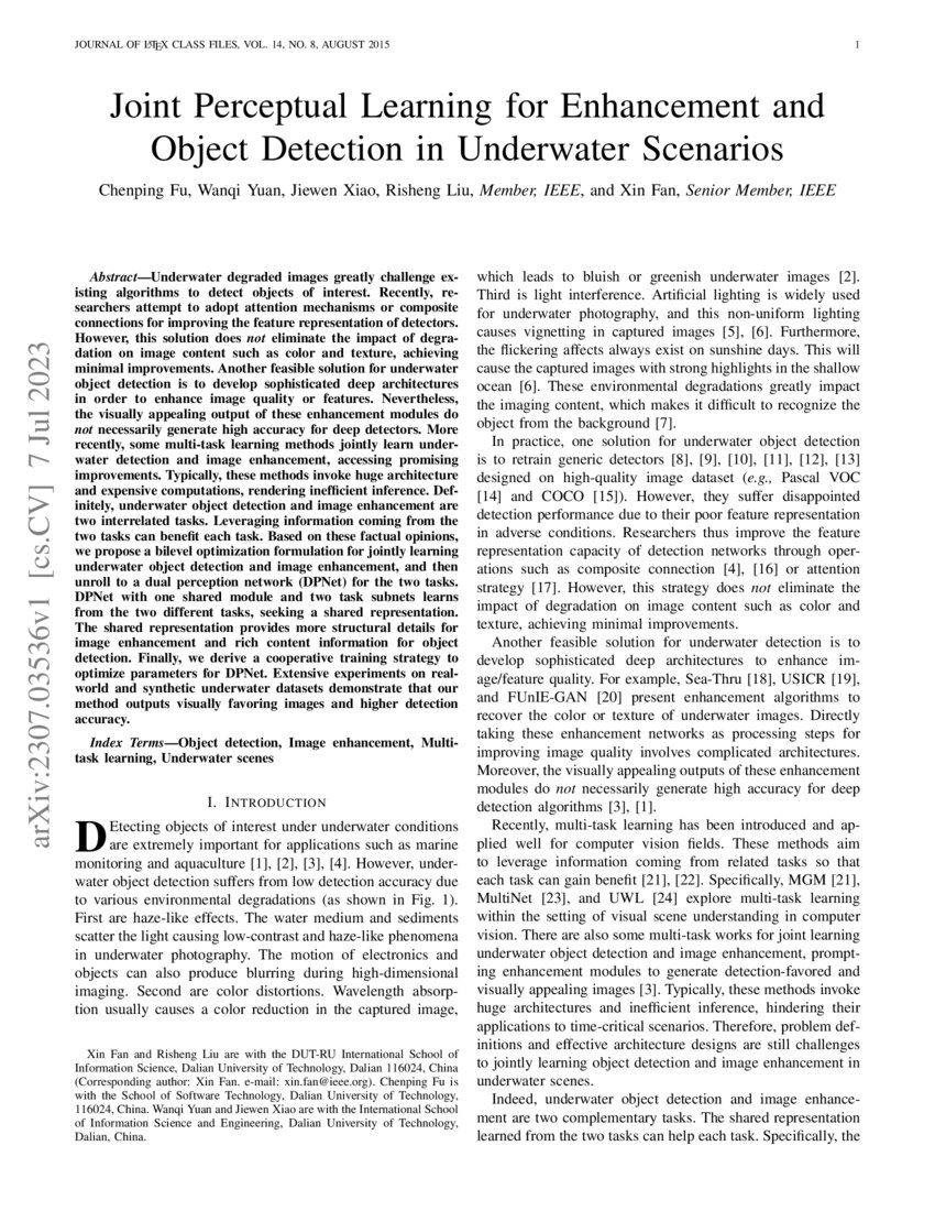 Joint Perceptual Learning for Enhancement and Object Detection in ... Joint Perceptual Learning for Enhancement and Object Detection in ...