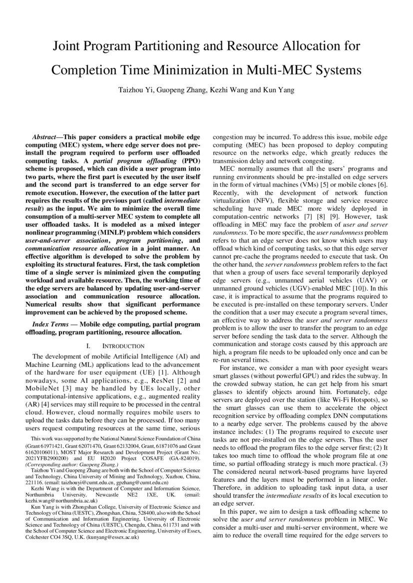 Joint Program Partitioning and Resource Allocation for Completion Time Minimization in Multi-MEC ...