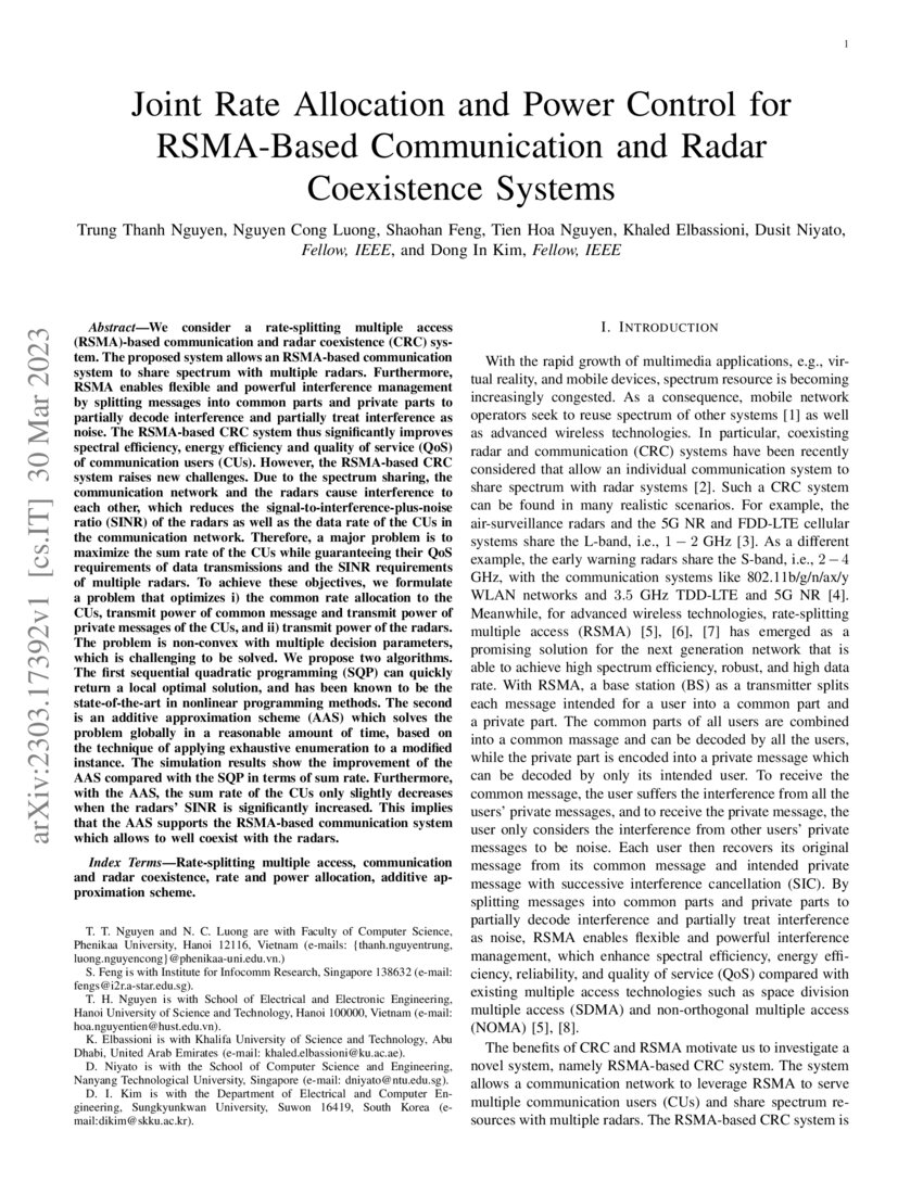 Joint Rate Allocation And Power Control For Rsma Based Communication