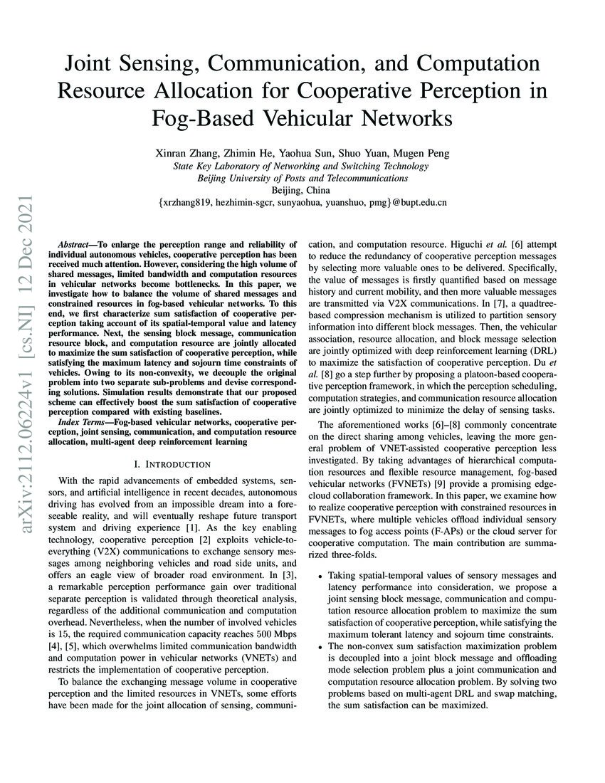 Joint Sensing Communication And Computation Resource Allocation For Cooperative Perception In