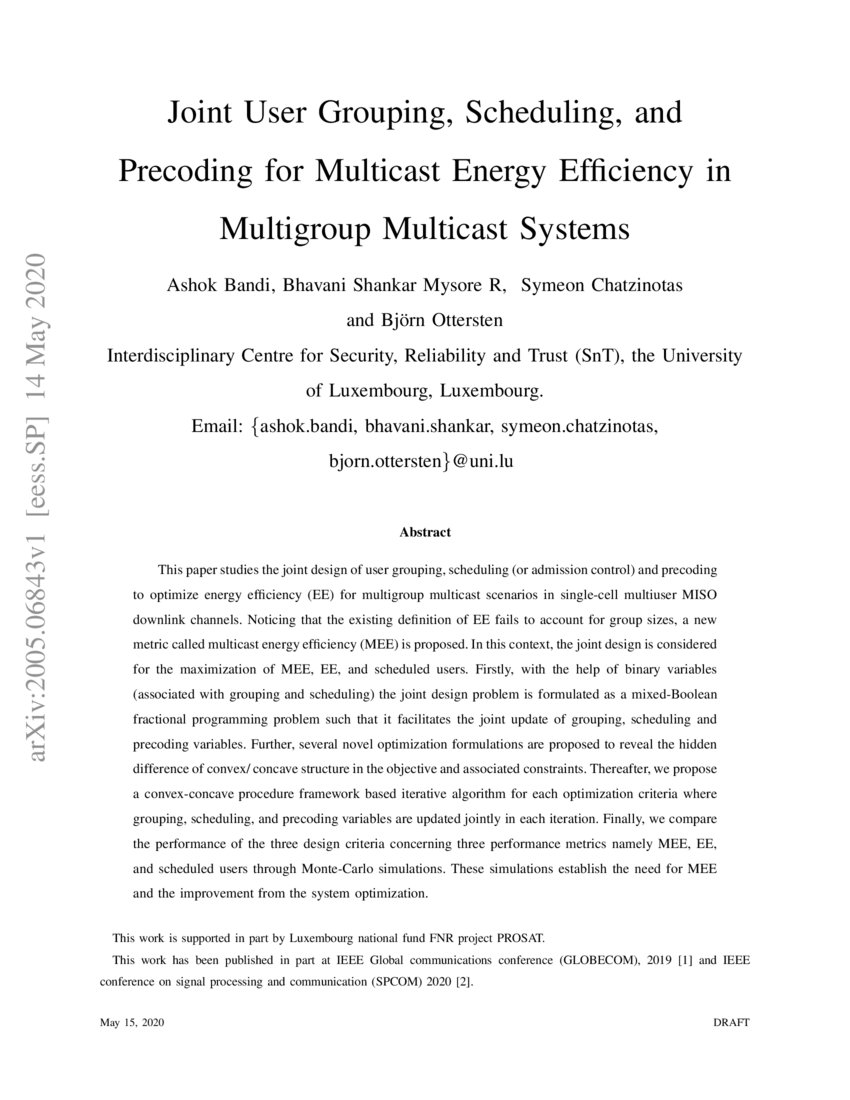 Joint User Grouping Scheduling And Precoding For Multicast Energy Efficiency In Multigroup 