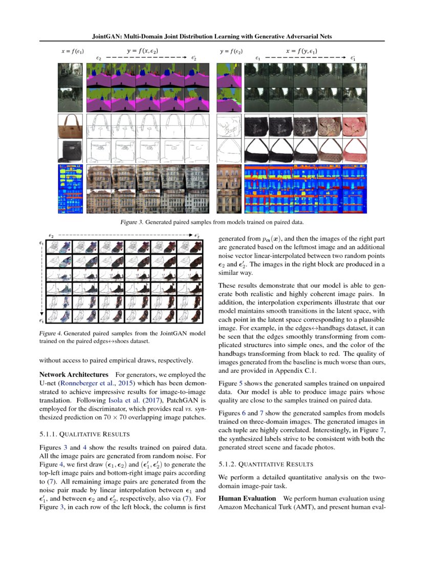 JointGAN: Multi-Domain Joint Distribution Learning with Generative Adversarial Nets | DeepAI