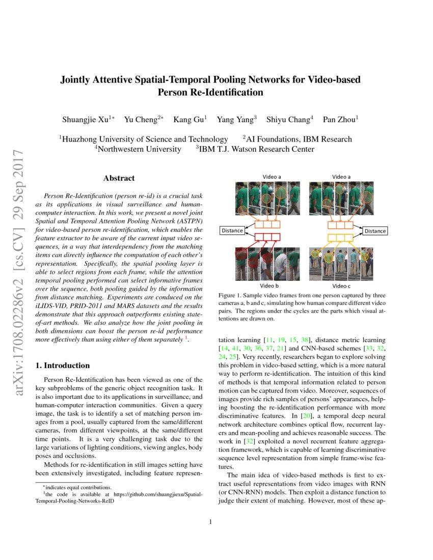Jointly Attentive Spatial Temporal Pooling Networks For Video Based