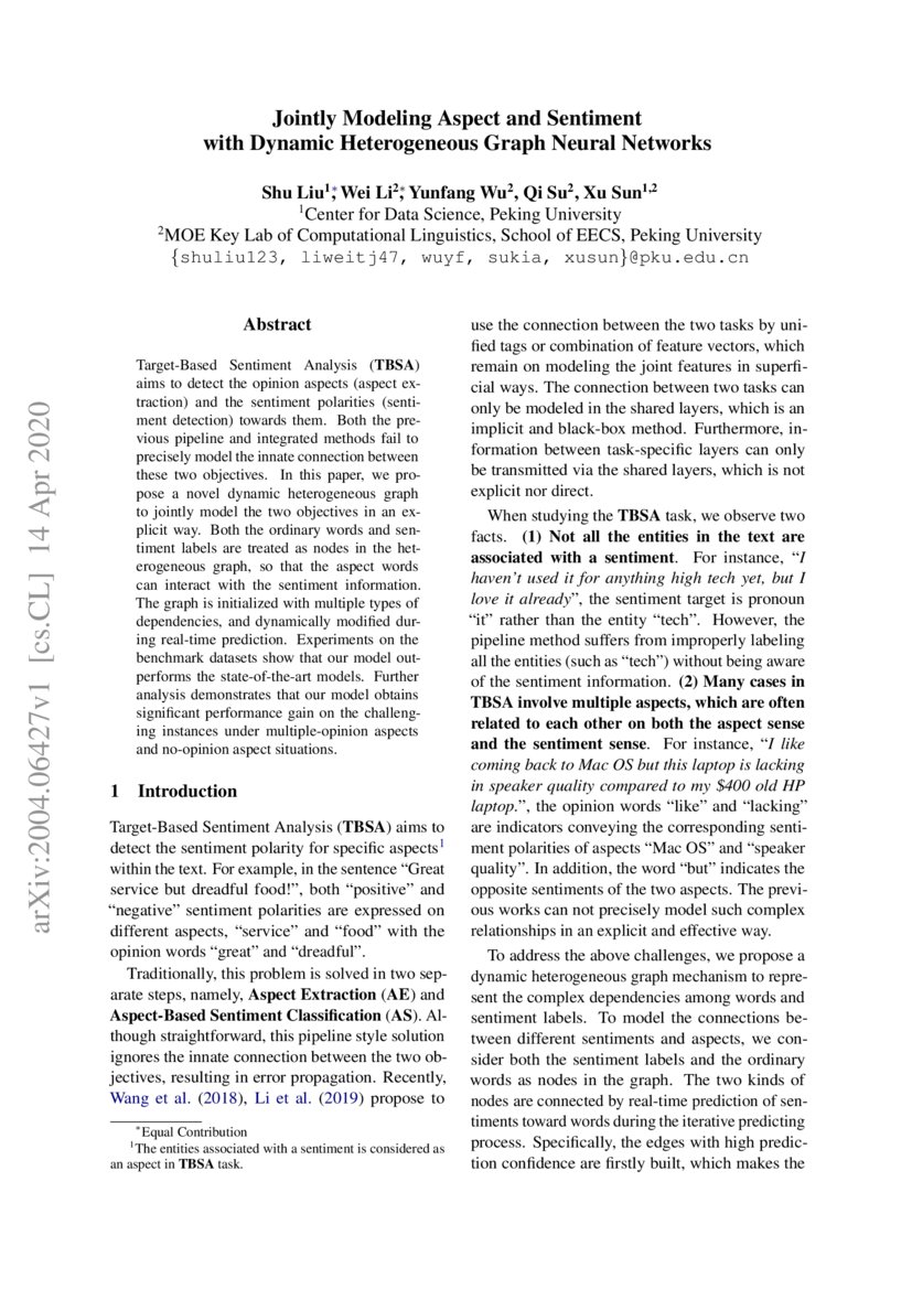 Jointly Modeling Aspect And Sentiment With Dynamic Heterogeneous Graph