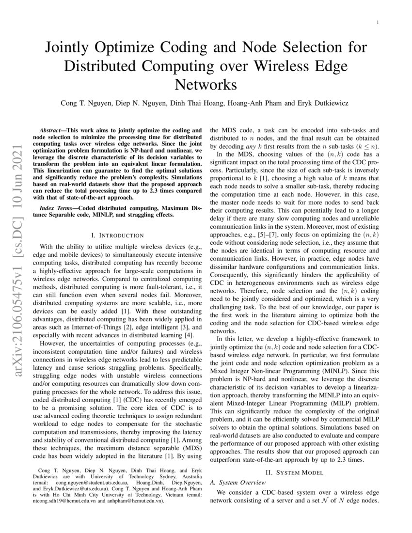 Jointly Optimize Coding And Node Selection For Distributed Computing Over Wireless Edge Networks