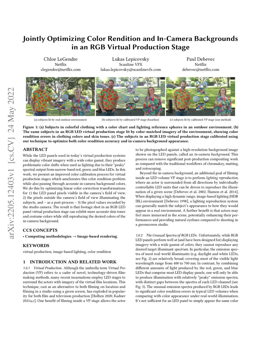 Jointly Optimizing Color Rendition and In-Camera Backgrounds in an RGB ...