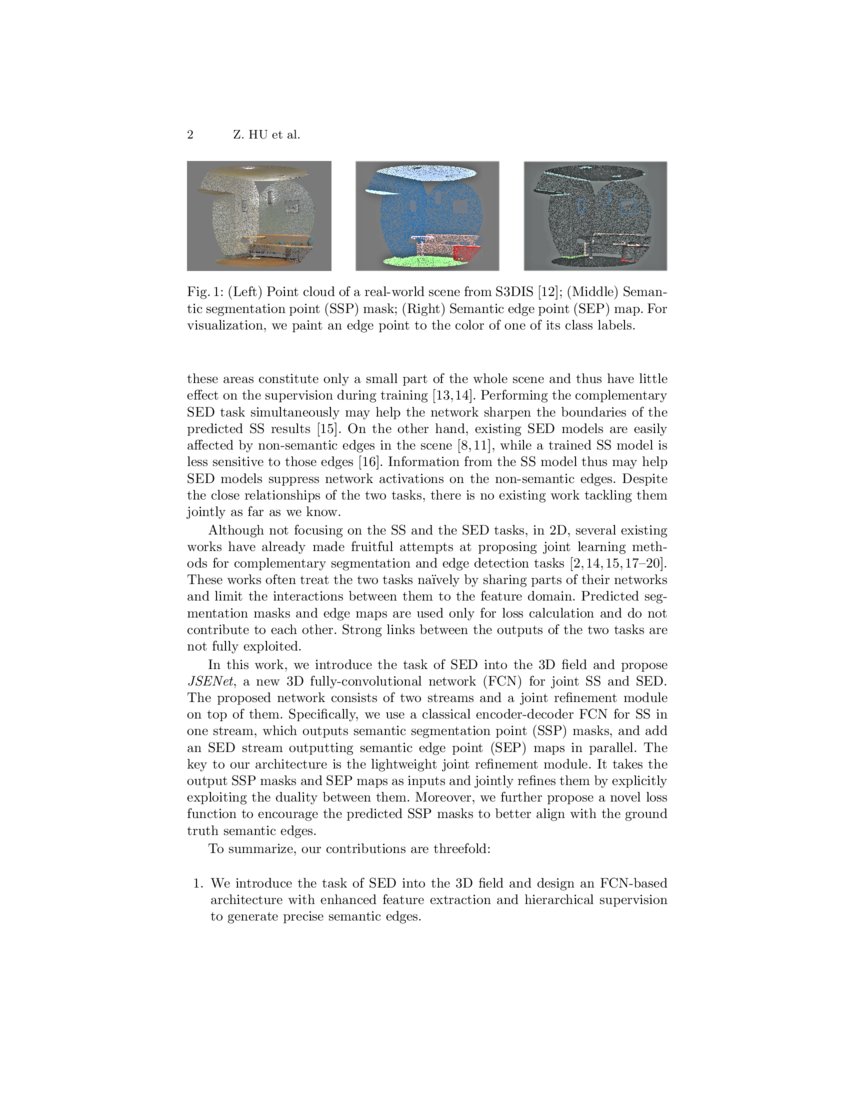 Jsenet Joint Semantic Segmentation And Edge Detection Network For 3d