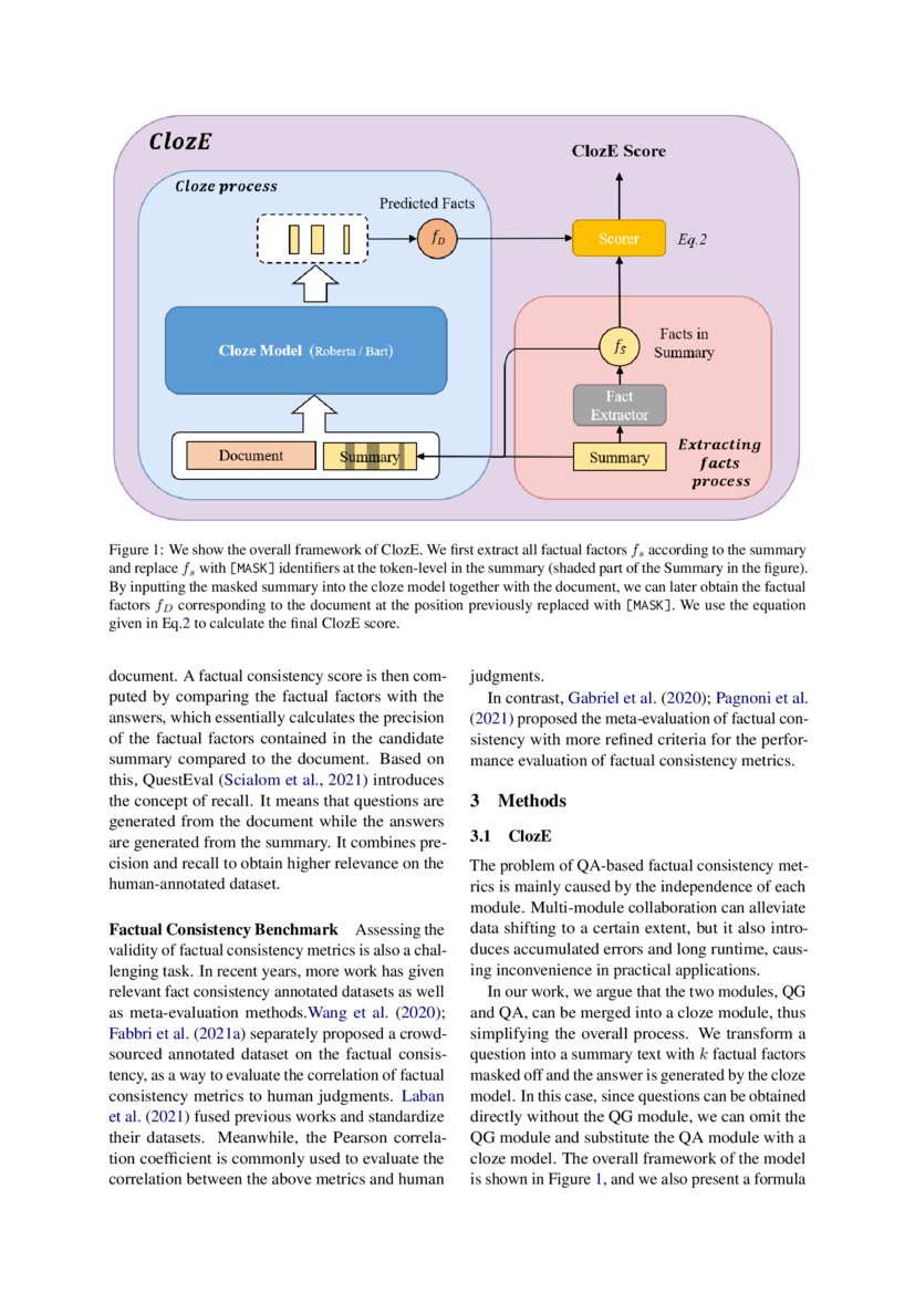 Just Cloze A Fast And Simple Method For Evaluating The Factual