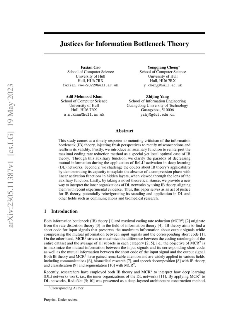 Justices For Information Bottleneck Theory Deepai