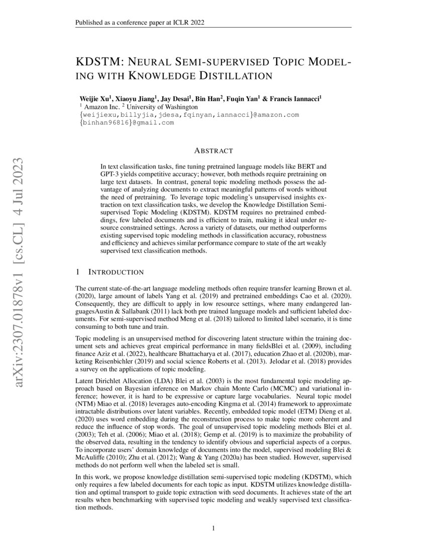 Kdstm Neural Semi Supervised Topic Modeling With Knowledge
