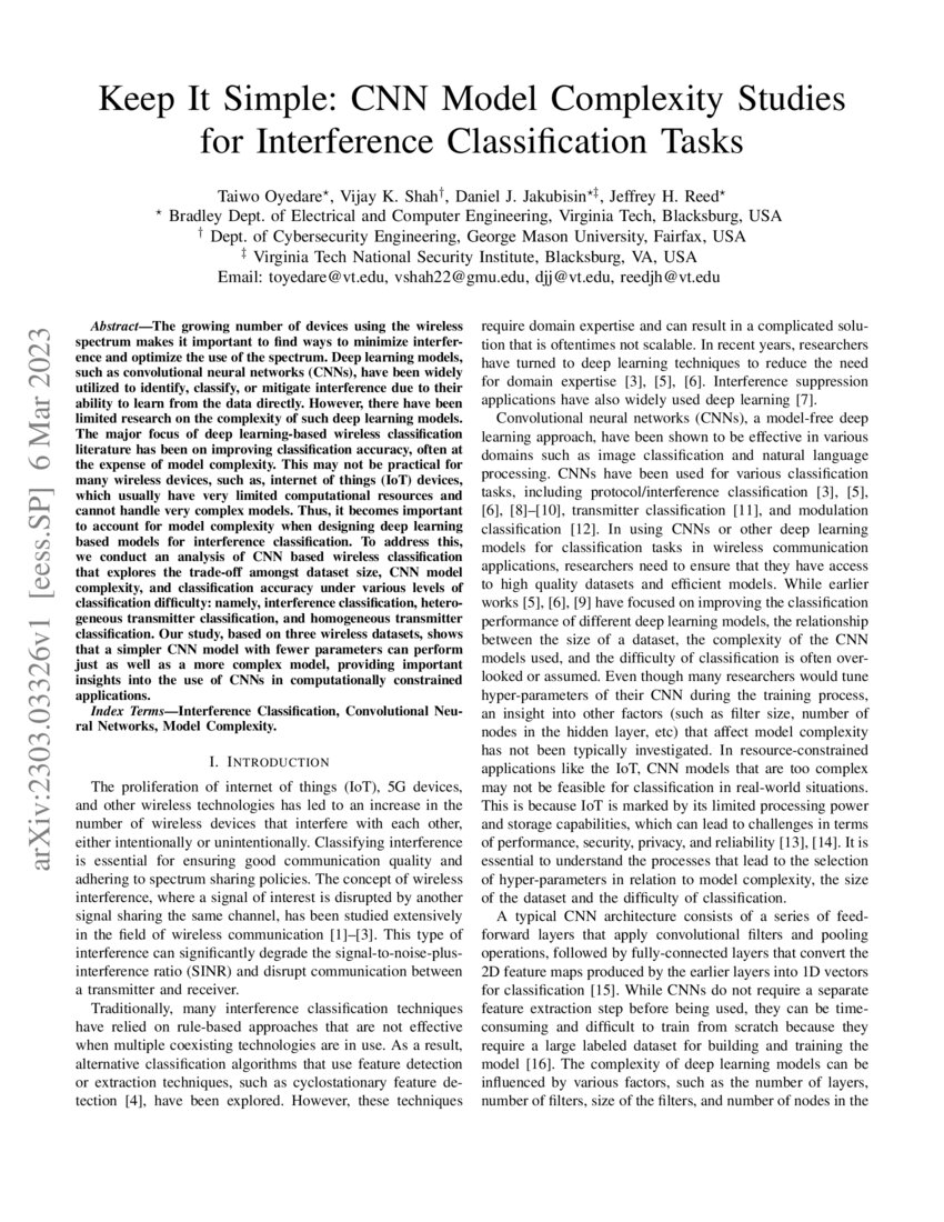 Keep It Simple: CNN Model Complexity Studies for Interference ...