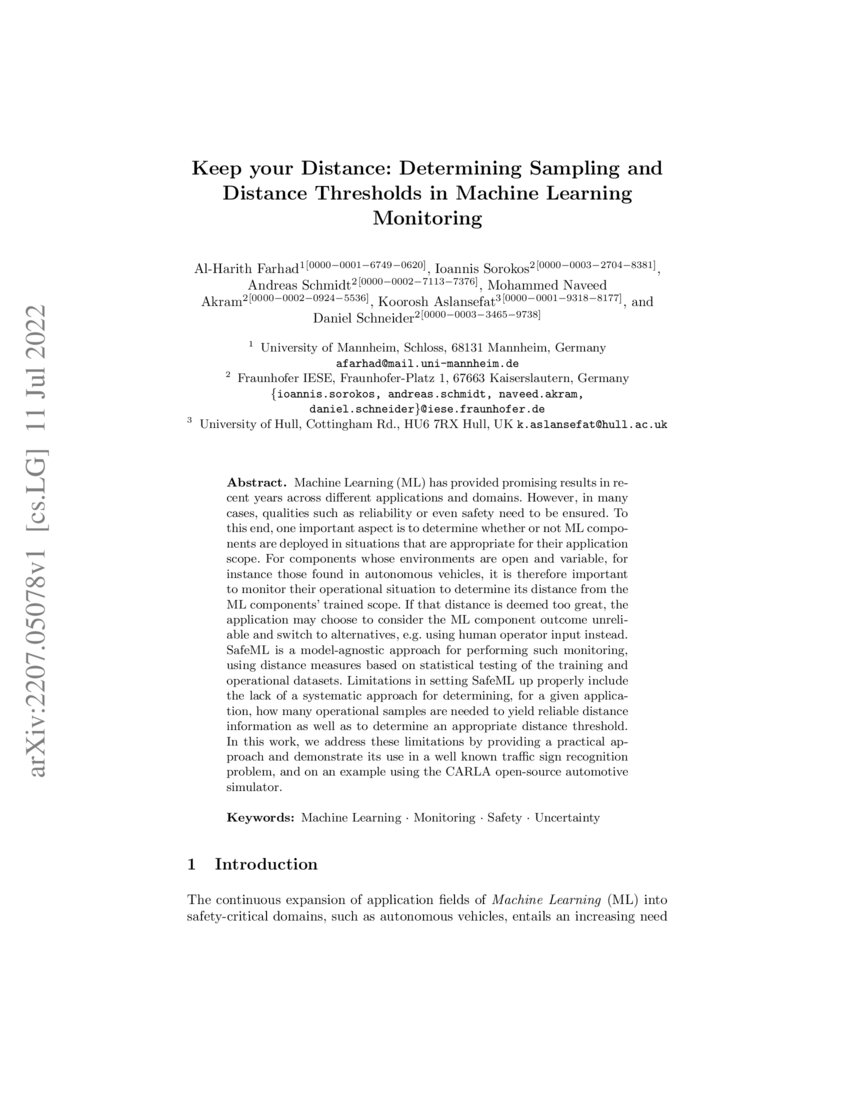 Keep your Distance: Determining Sampling and Distance Thresholds in ...