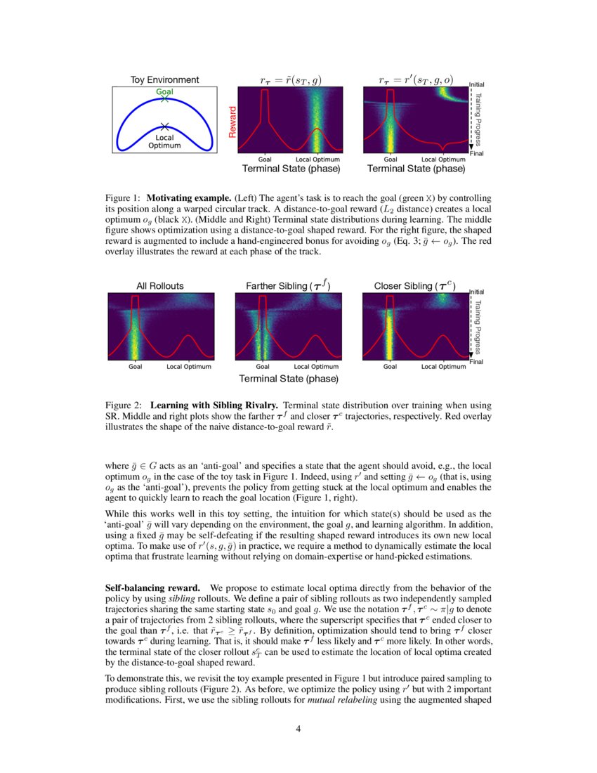 Keeping Your Distance Solving Sparse Reward Tasks Using Self Balancing