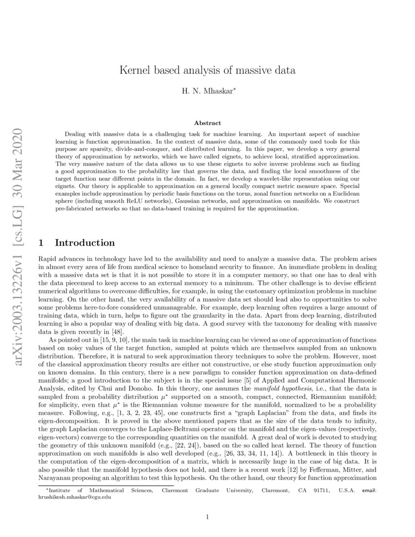 Kernel Based Analysis Of Massive Data Deepai 1278