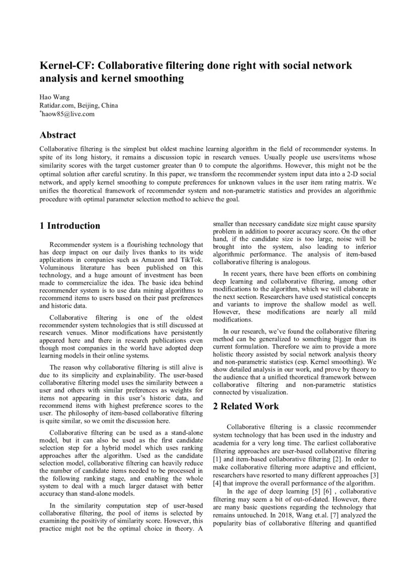 Kernel Cf Collaborative Filtering Done Right With Social Network