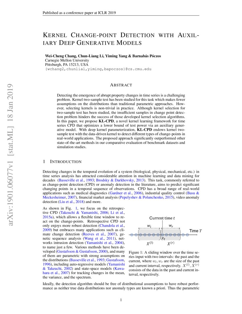 Kernel Change-point Detection with Auxiliary Deep Generative Models | DeepAI