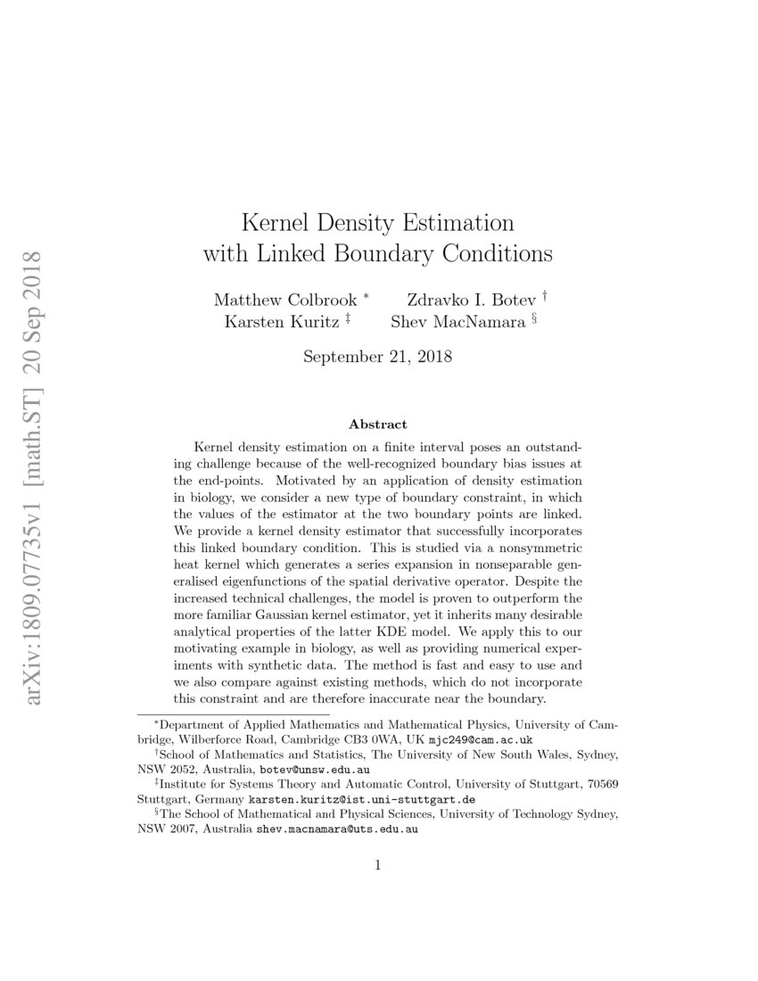 Kernel Density Estimation with Linked Boundary Conditions | DeepAI