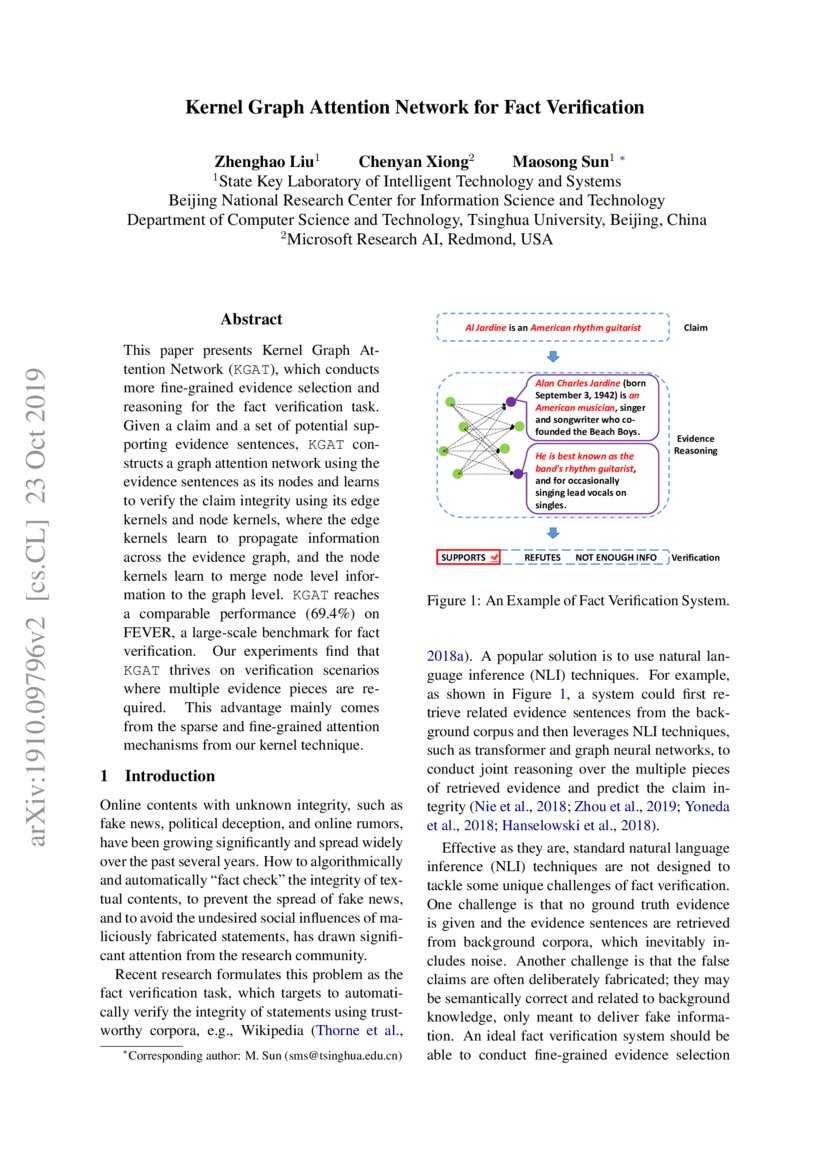 Kernel Graph Attention Network for Fact Verification | DeepAI