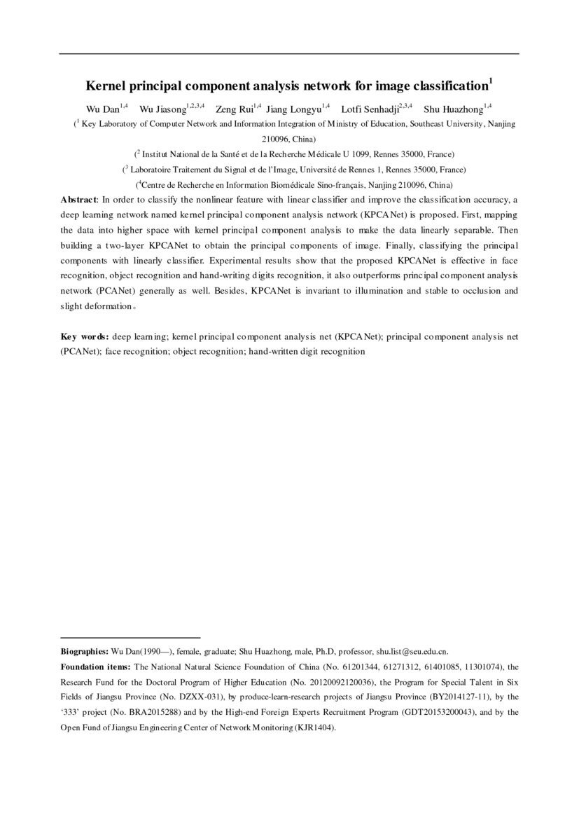 Kernel principal component analysis network for image classification | DeepAI