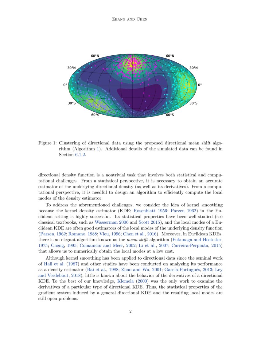 Kernel Smoothing Mean Shift And Their Learning Theory With Directional Data Deepai