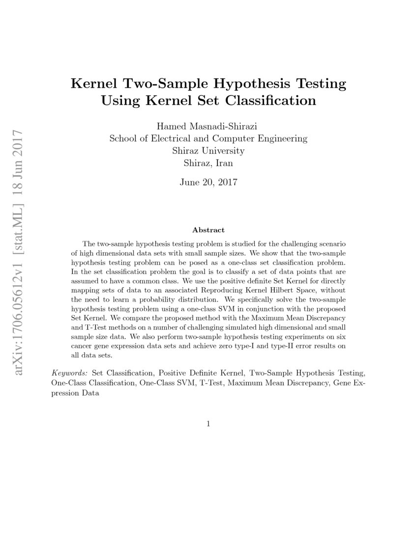 Kernel Two-Sample Hypothesis Testing Using Kernel Set Classification ...