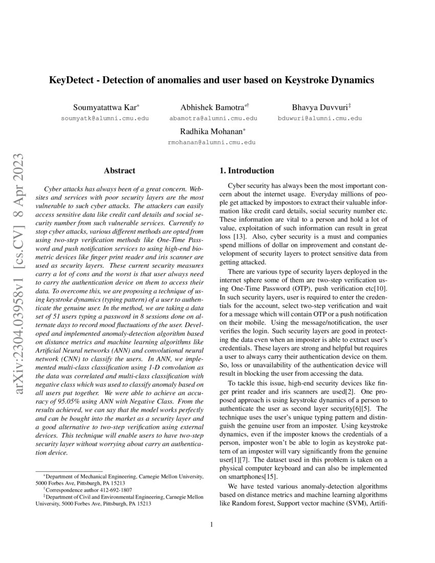 Keydetect Detection Of Anomalies And User Based On Keystroke Dynamics 9440
