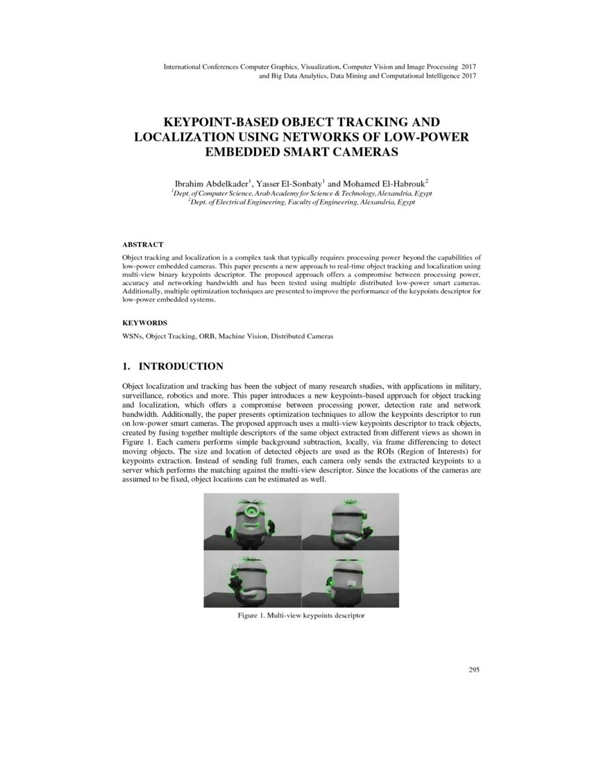 Keypoint-based object tracking and localization using networks of low-power embedded smart ...