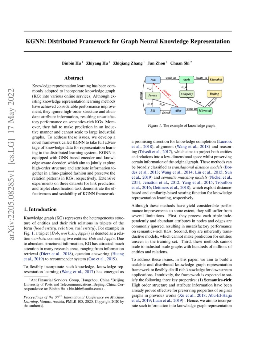 KGNN: Distributed Framework for Graph Neural Knowledge Representation | DeepAI