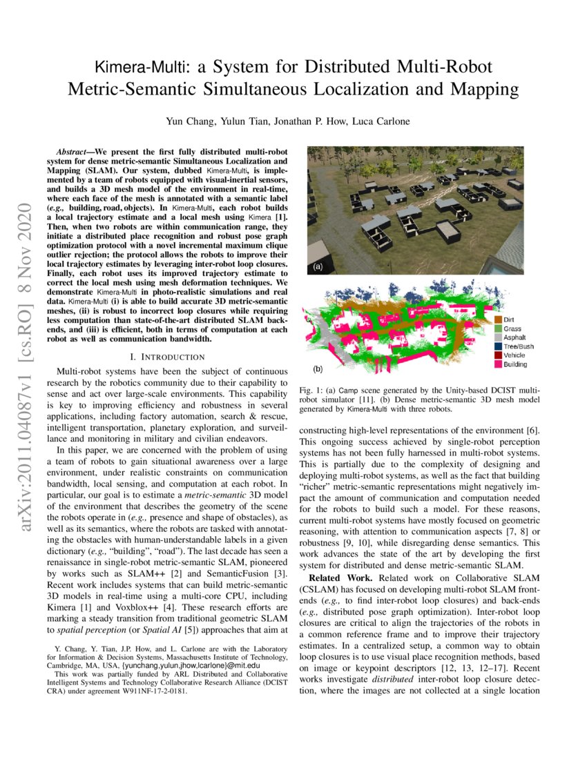 Kimera-Multi: a System for Distributed Multi-Robot Metric-Semantic Simultaneous Localization and ...