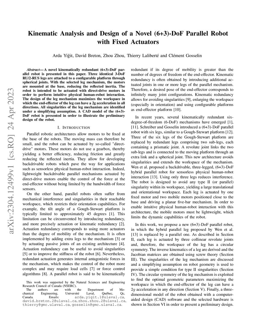 Kinematic Analysis And Design Of A Novel 63 Dof Parallel Robot With