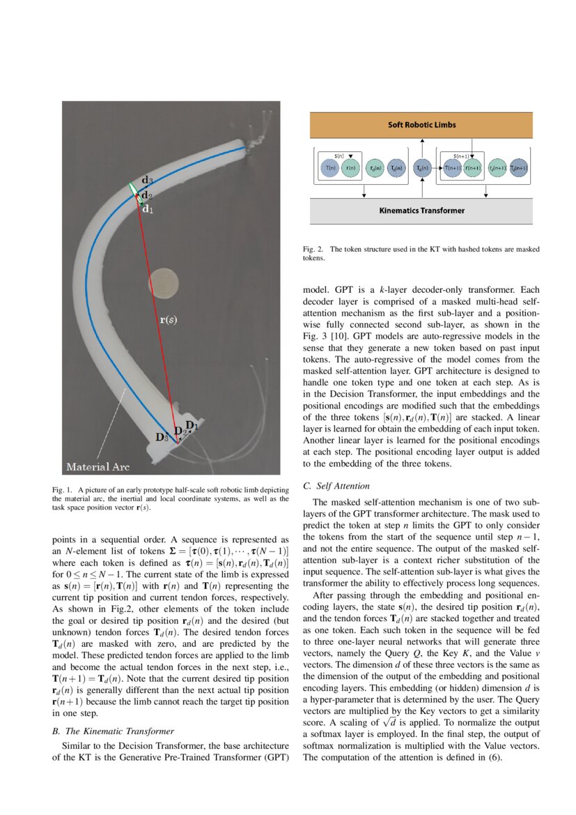 Kinematics Transformer Solving The Inverse Modeling Problem Of Soft Robots Using Transformers