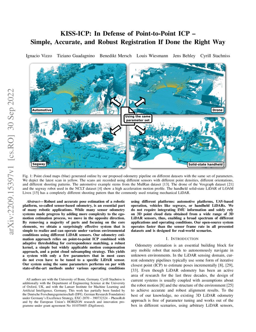 KISS-ICP: In Defense of Point-to-Point ICP – Simple, Accurate, and ...