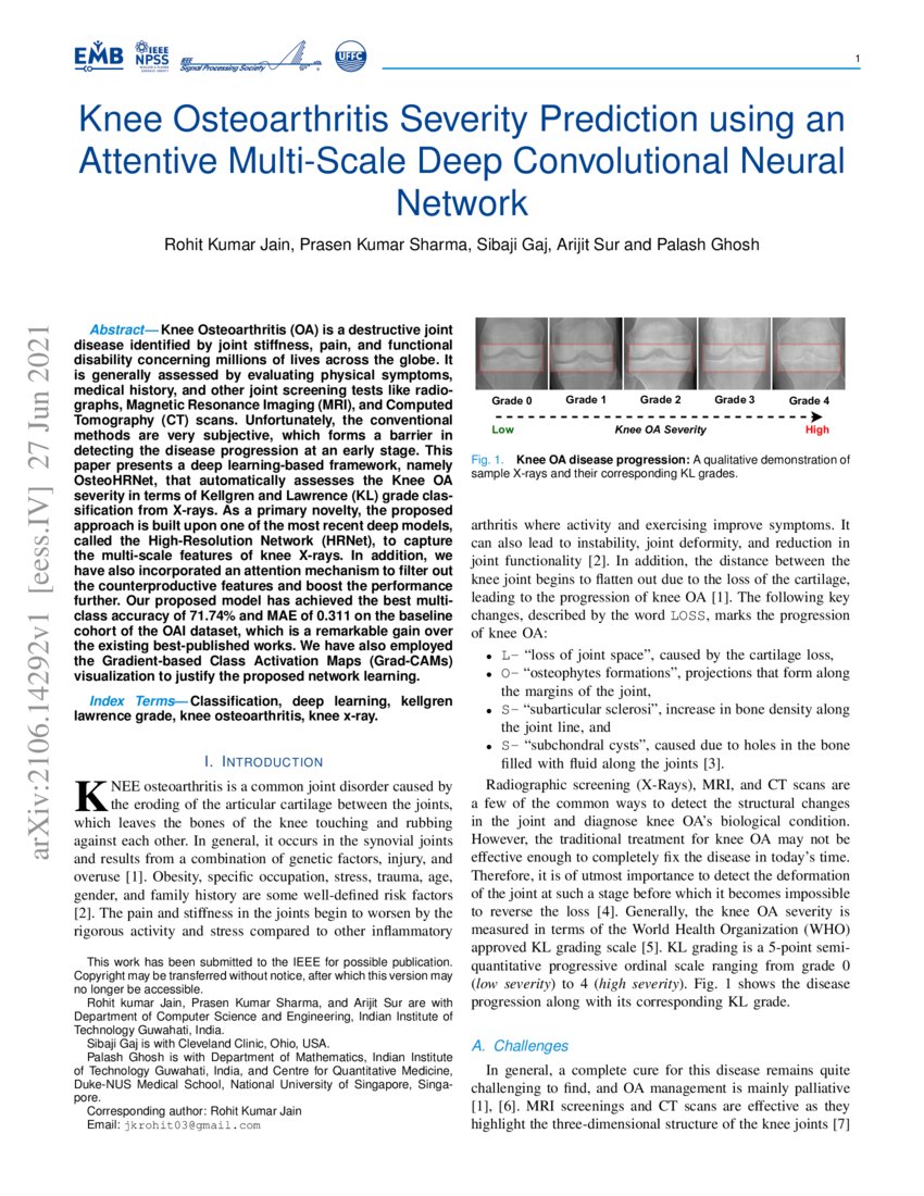 Knee Osteoarthritis Severity Prediction Using An Attentive Multi Scale Deep Convolutional Neural