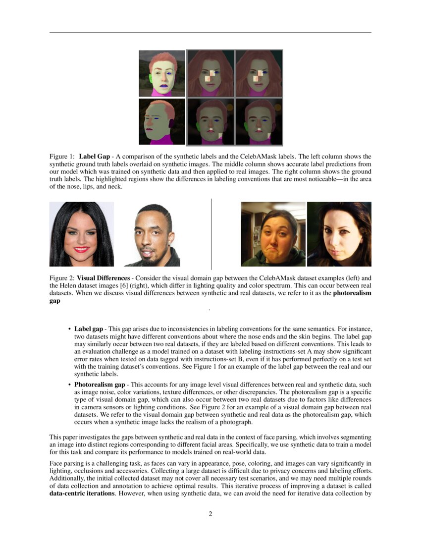 Knowing the Distance: Understanding the Gap Between Synthetic and Real Data For Face Parsing ...