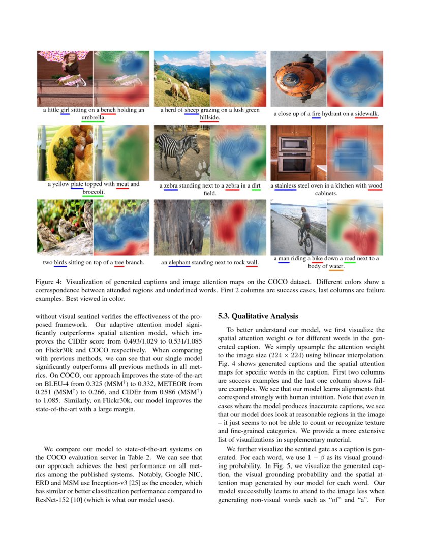 Knowing When to Look: Adaptive Attention via A Visual Sentinel for Image Captioning | DeepAI