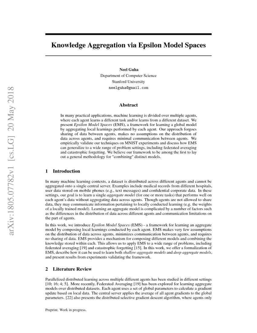 Knowledge Aggregation via Epsilon Model Spaces | DeepAI
